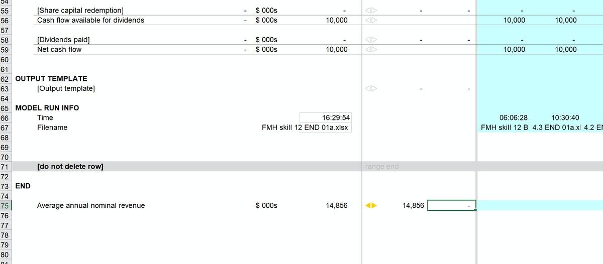 Core modelling skill 12: Track financial model output